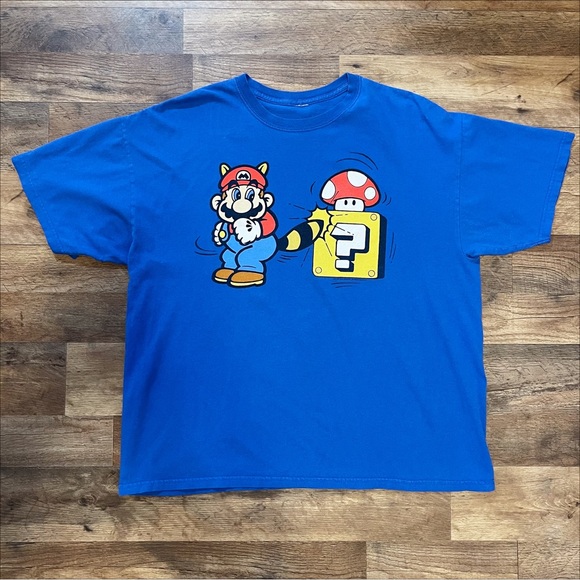 Vintage | Shirts | Vtg Y2k Super Mario Bros Nintendo Tanooki Mushroom ...
